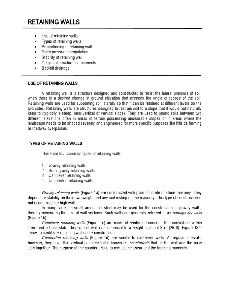 Retaining Walls | PDF