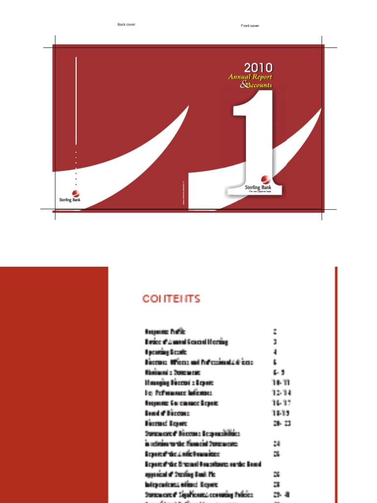 Sterling Bank PLC 2010 Annual Report & Accounts | PDF | Banks ...