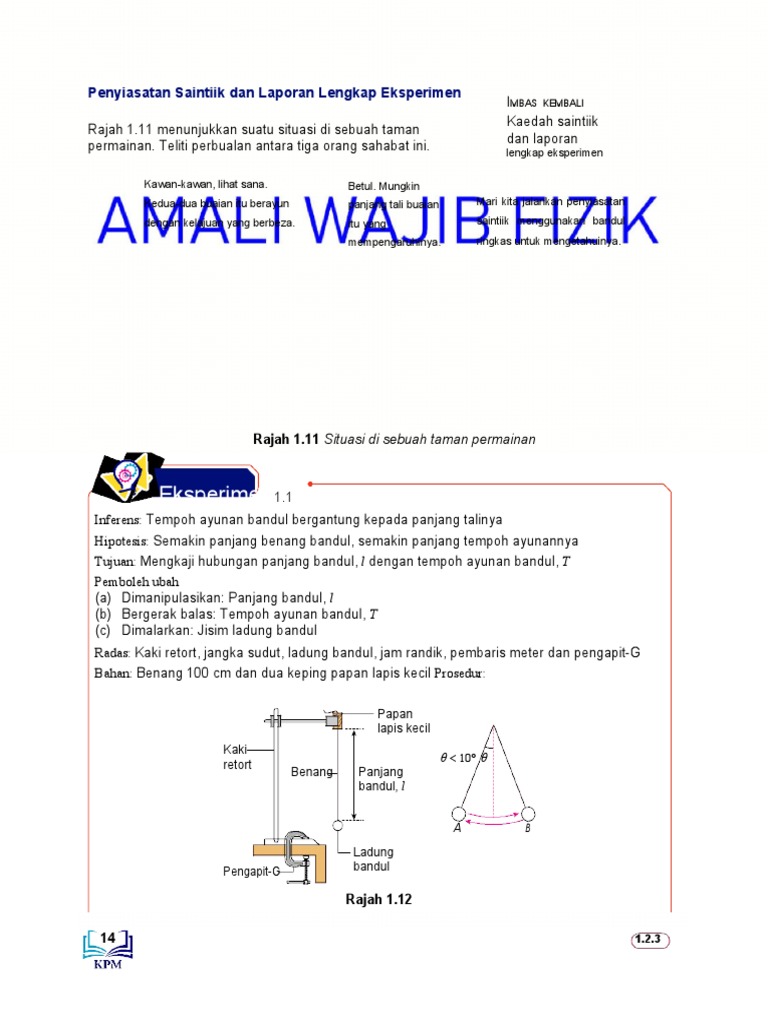 Laporan Eksperimen Ayunan Bandul | PDF | Sains & Matematika