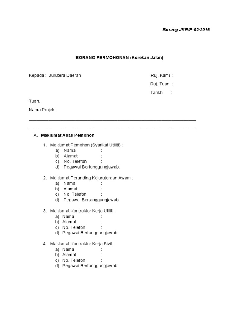 Borang JKR | PDF
