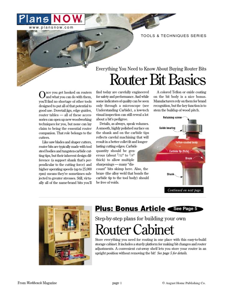 Router Bit Guide and Cabinet | PDF | Door | Building Materials