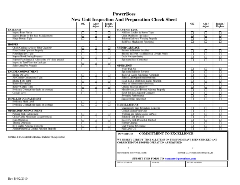 PDI New Unit Inspection | PDF