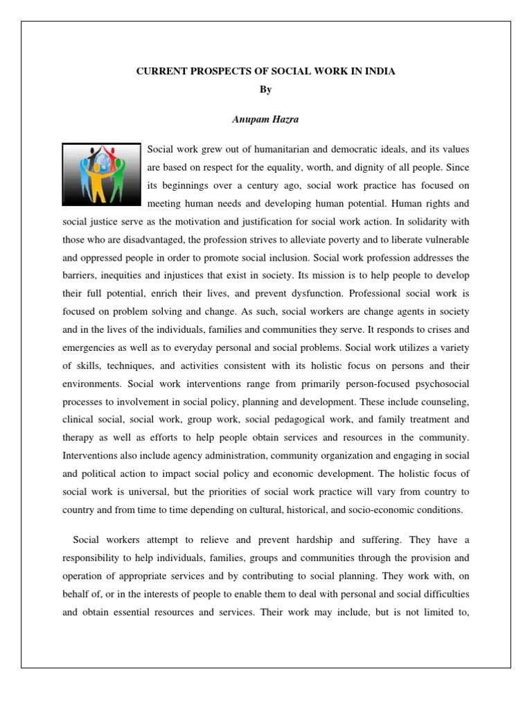 Current Prospects of Social Work in India Article | PDF | Social Work ...