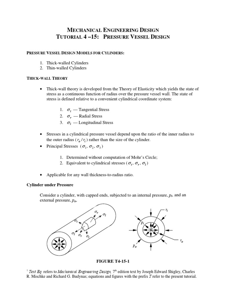 Pressure Vessel Design Tutorial | PDF | Stress (Mechanics) | Chemical ...