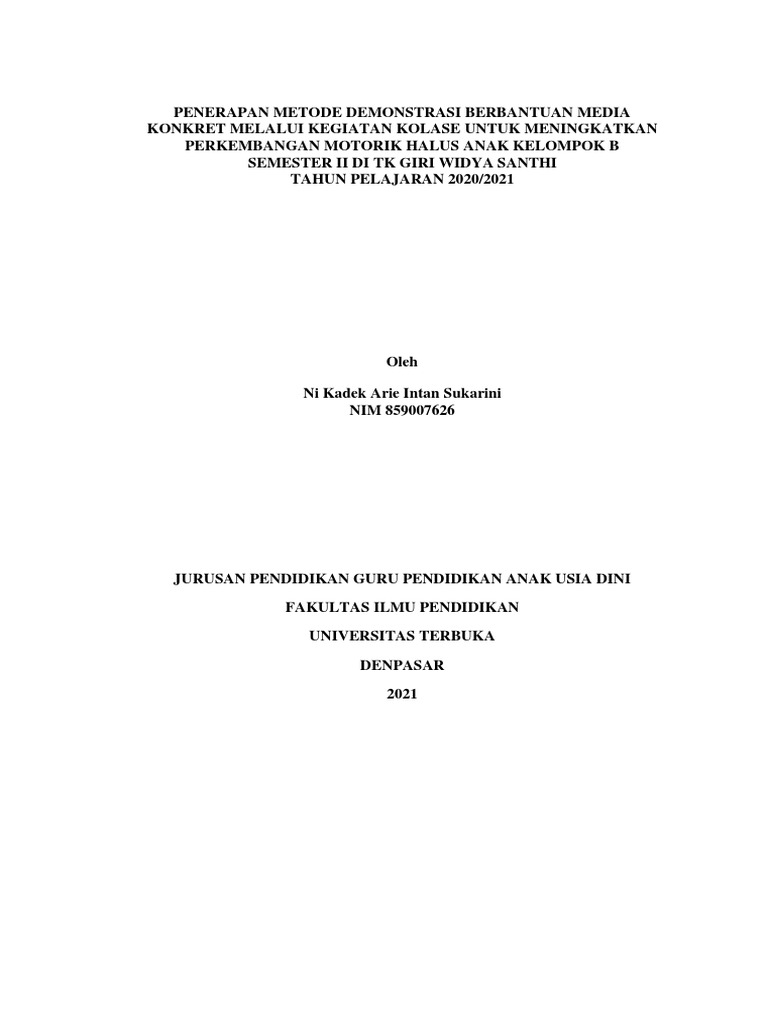 TT 2 PTK Proposal | PDF