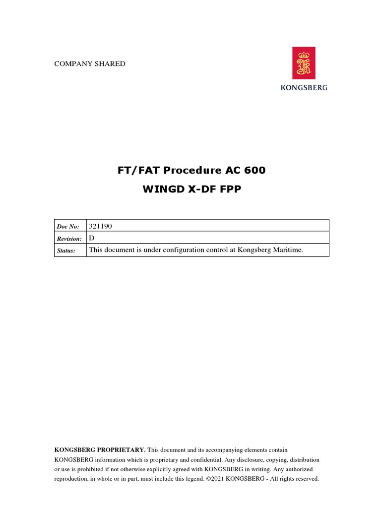 FT/FAT Procedure AC 600 Wingd X-DF FPP: Company Shared | PDF | Power ...