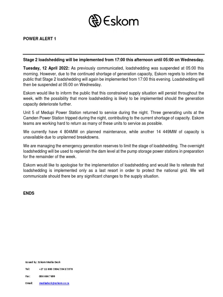 Power Alert 1 - 12 April 2022 | PDF | Computers | Technology & Engineering