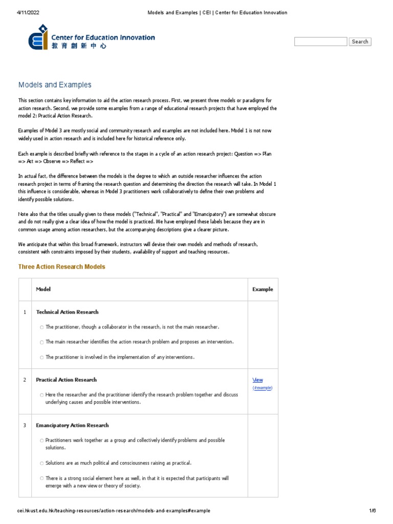 Models and Examples - CEI - Center For Education Innovation | PDF