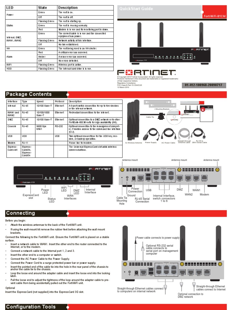 Fortiwifi 81CM Quickstart | PDF | Ip Address | Domain Name System