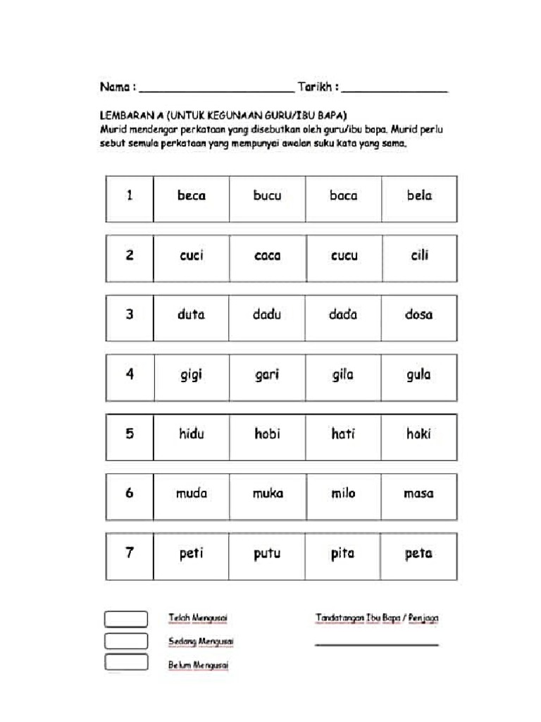 Homework Tadika Iman | PDF