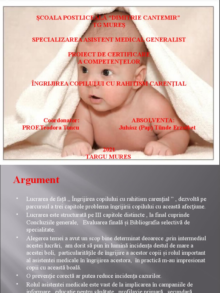 Ingrijirea Copiilor Cu Rahitism | PDF