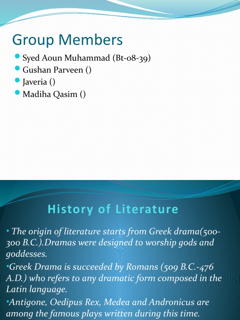 Overview of Literary History and Key Figures | PDF | English Literature ...