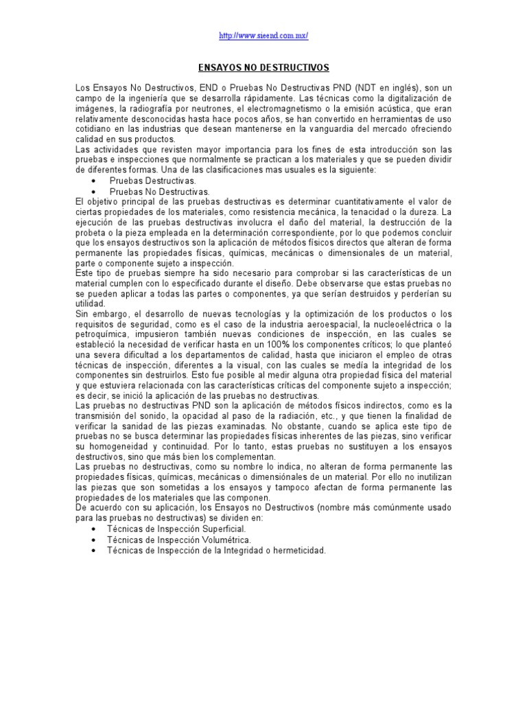 NDT End PND | PDF | Rayo X | Ultrasonido