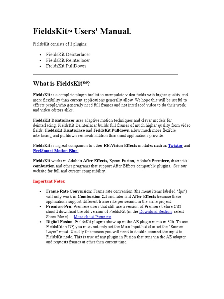 Fields Kit V3 Manual | PDF