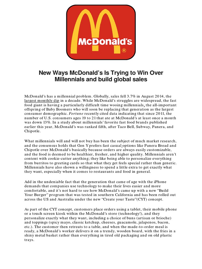 McDonalds Millenials Article Revised-1 | PDF
