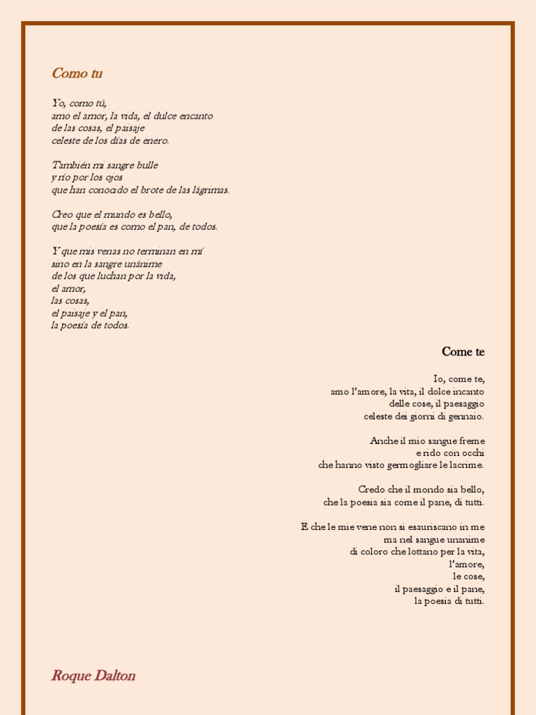 Como Tu - Roque Dalton | PDF