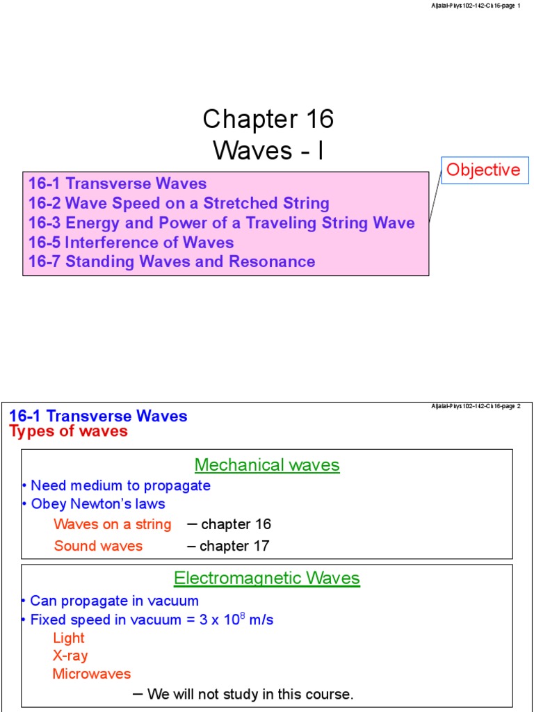ch16-142 Pps | PDF | Waves | Wavelength
