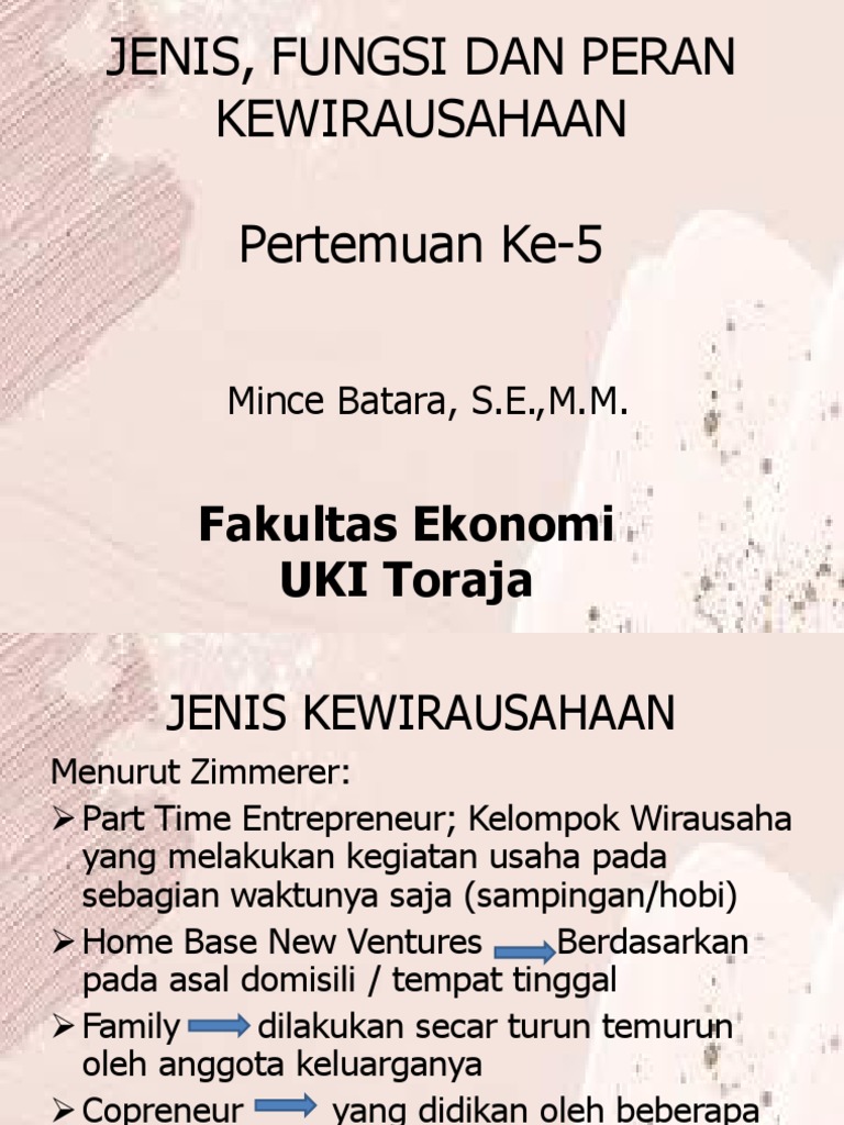 5.jenis, Fungsi Dan Peran Kewirausahaan | PDF