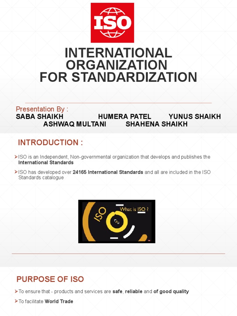 International Organization For Standardization: Presentation by | PDF
