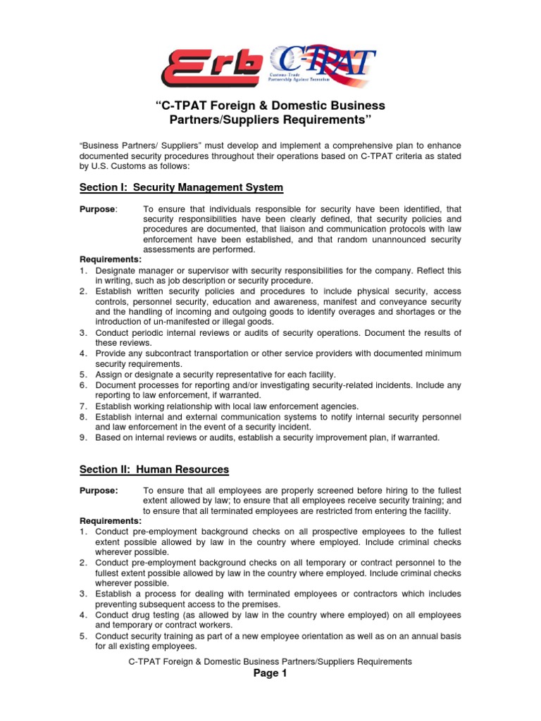 C-TPAT | Physical Security | Access Control