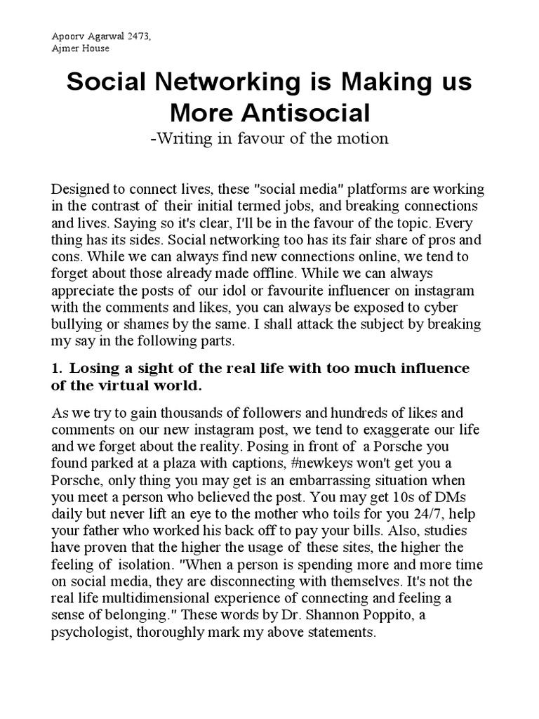 Social Networking Is Making Us More Antisocial | PDF | Social ...
