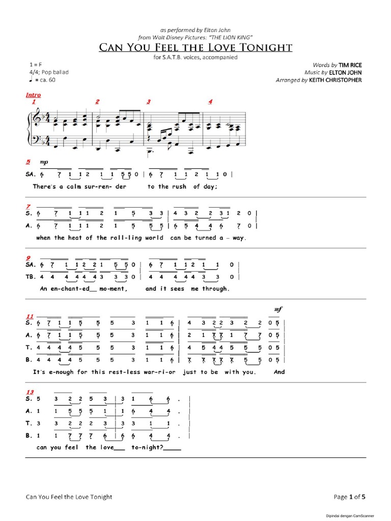 186 - Elton-John-Can-You-Feel-the-Love-Tonight-SATB-not-angka-arr-KEITH ...