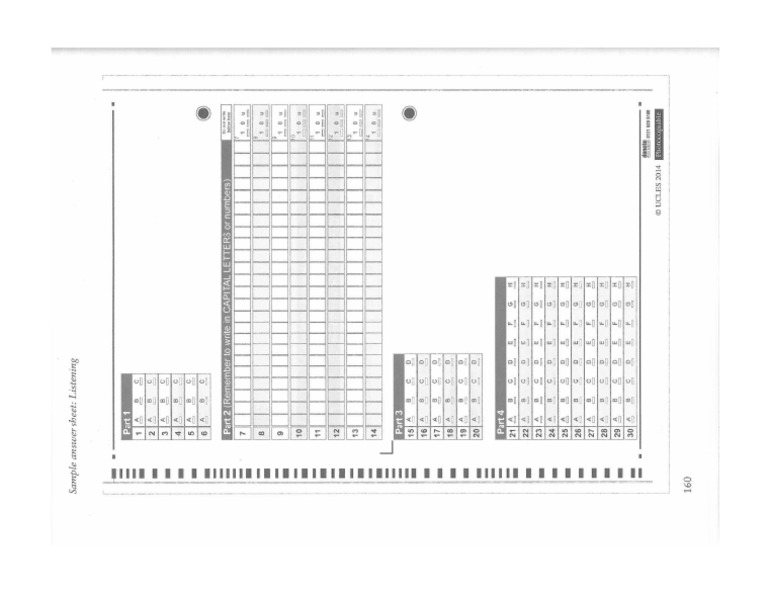 CAE Listening Answer Sheet | PDF