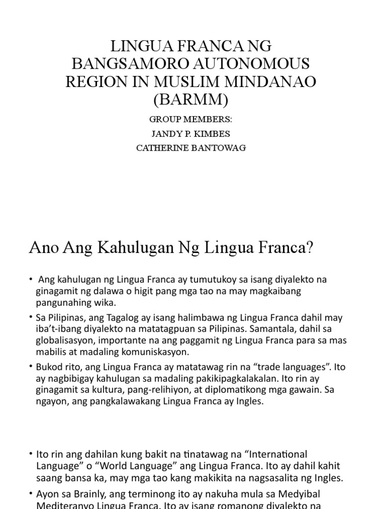 Lingua Franca Powerpoint Output | PDF