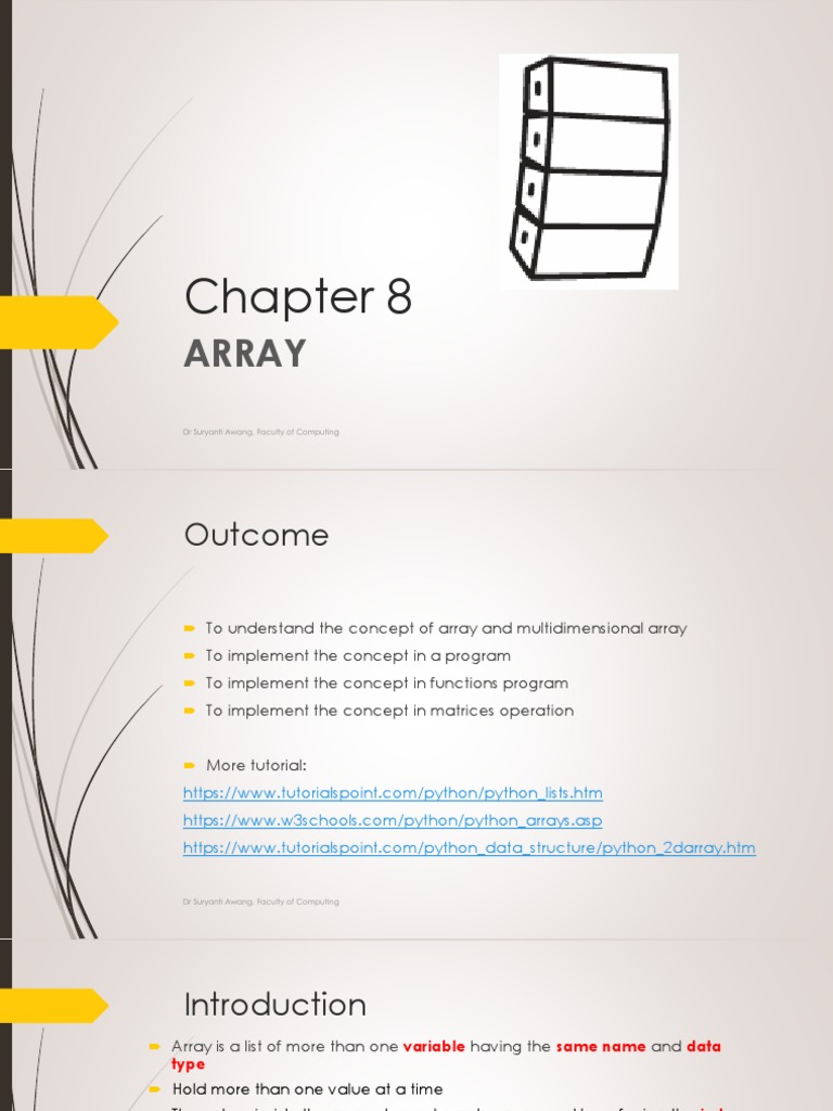 Chapter 8 - Array | PDF | Matrix (Mathematics) | Array Data Type