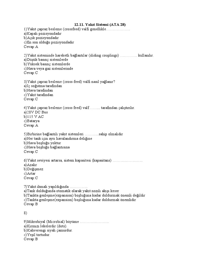 12.11.yakıt Sistemi ATA 28 | PDF