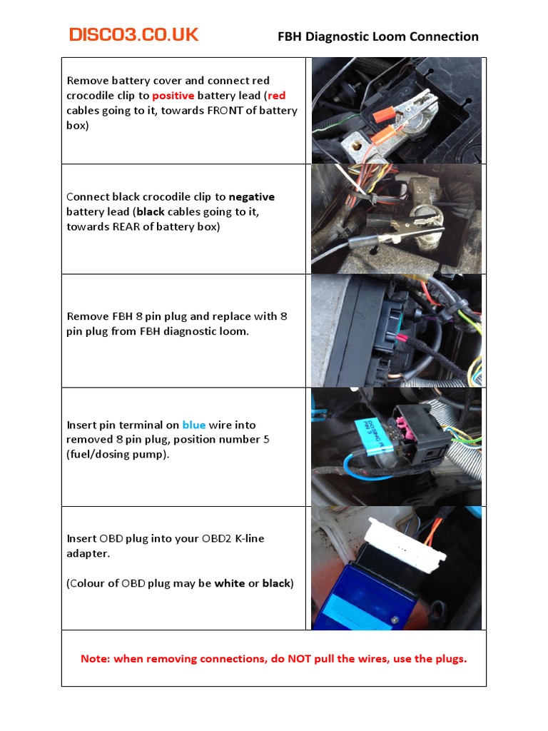 FBH Diagnostic Loom Connection Instructions v2 | PDF