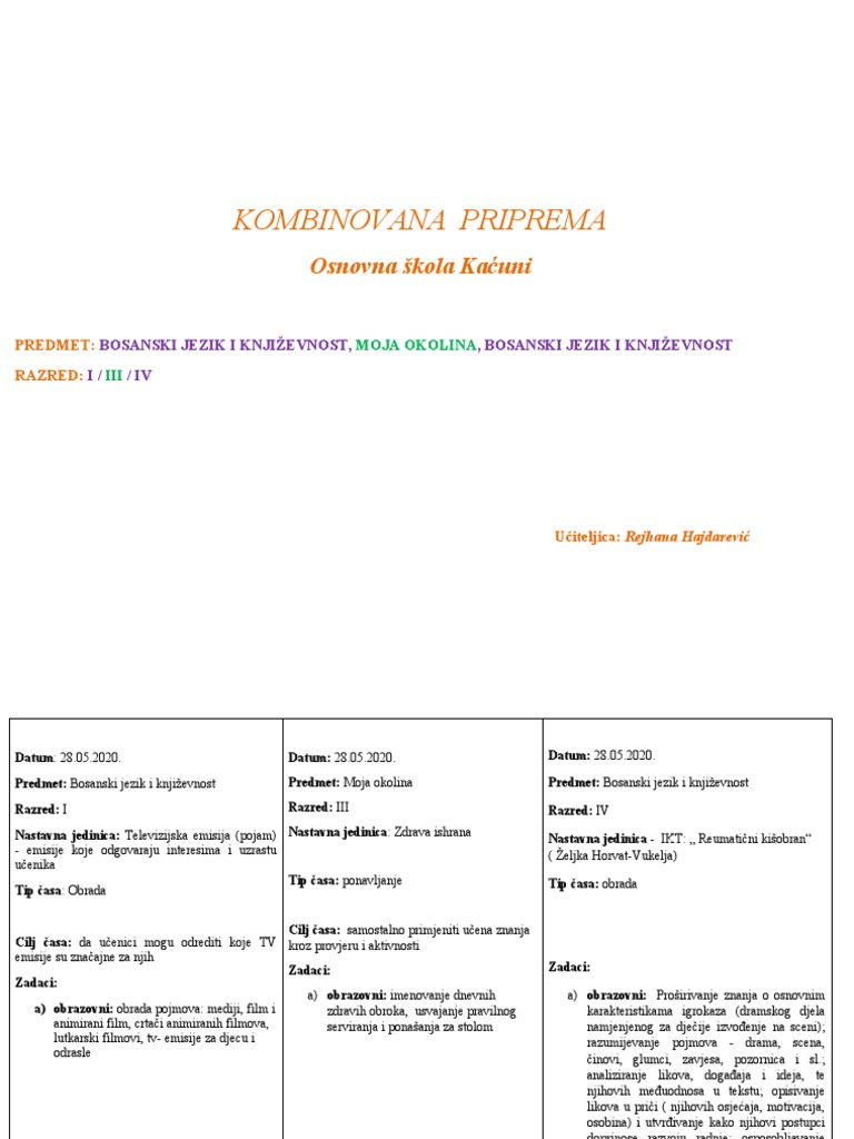 Online Nastava I Čas - Kombinacija | PDF