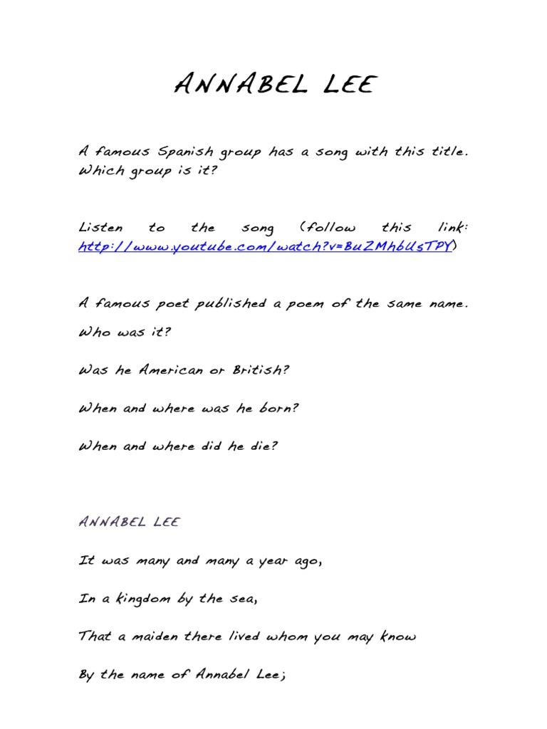 Comparing Degrees of Comparison: A Close Analysis of the Poem "Annabel ...