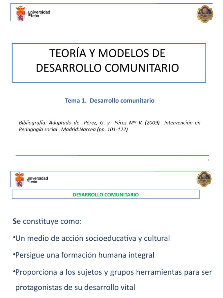 Tema 1 Desarrollo Comunitario | PDF | Evaluación | Liderazgo