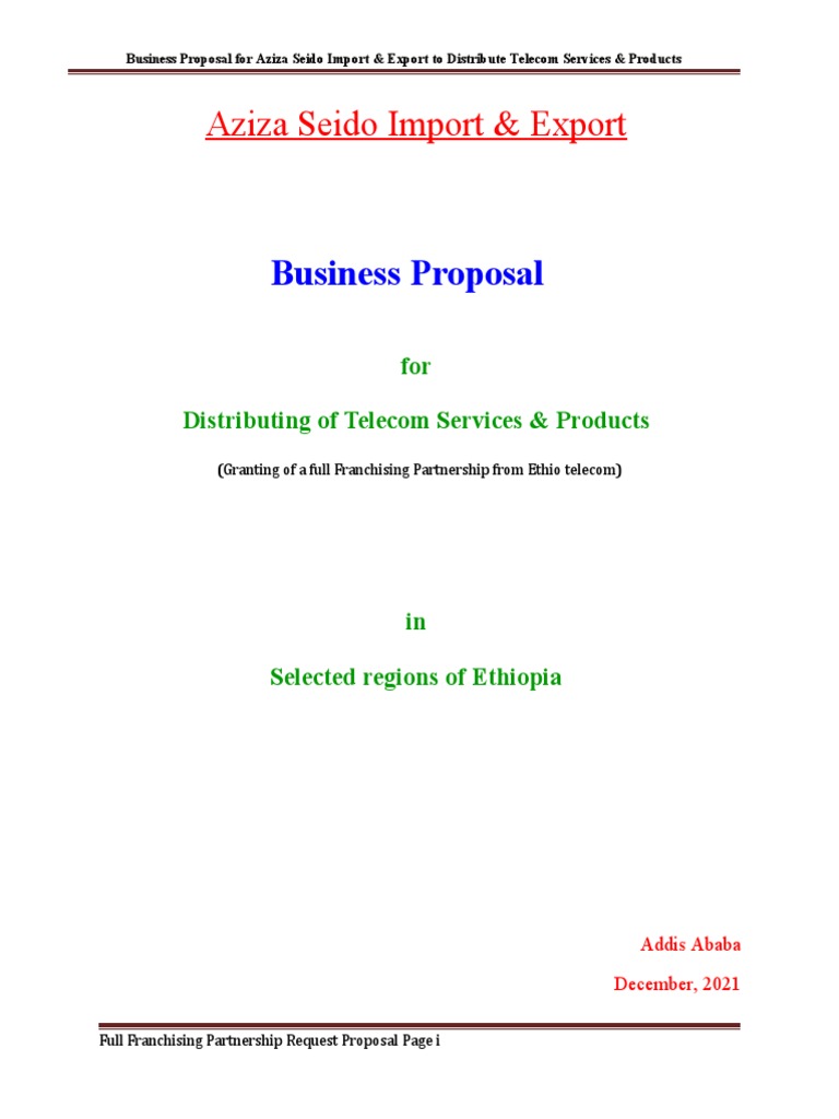 Business Plan For Franchising - Ethio Telecome. - Updateddocx | PDF