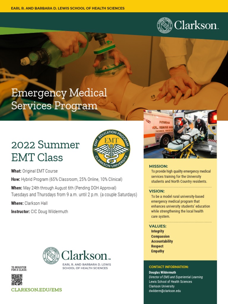 Summer 2022 EMT Class Flyer | PDF