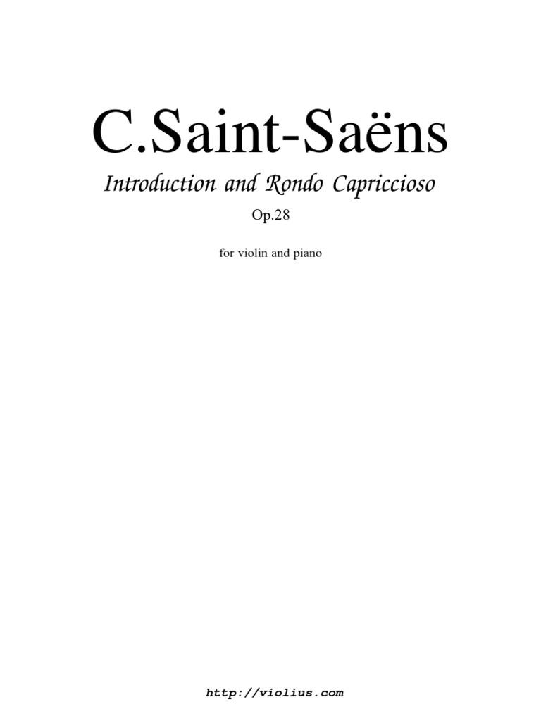 Introduction and Rondo Capriccioso | PDF | Troubles