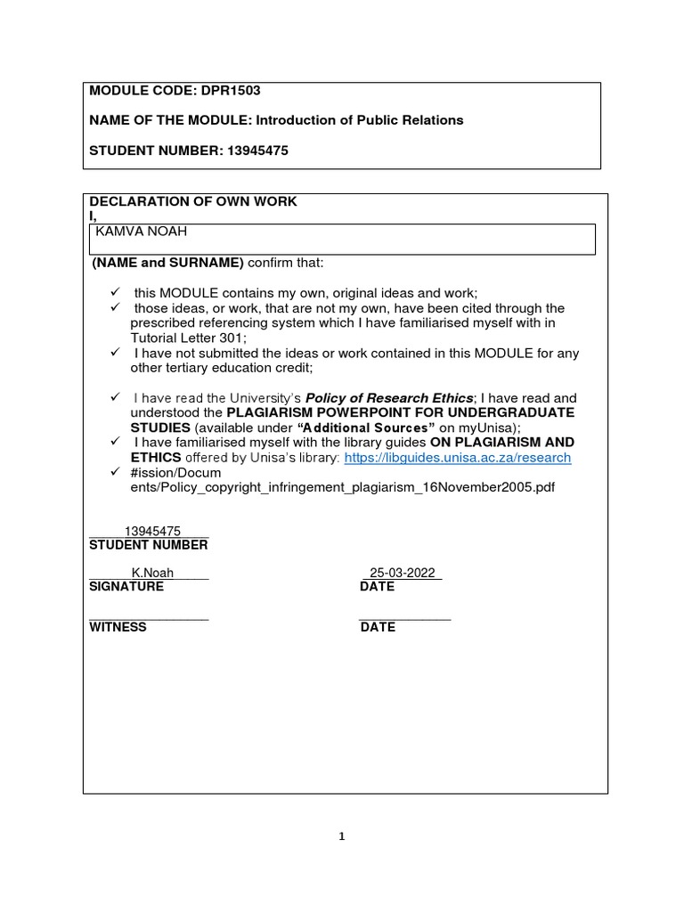 DPR1503 Assignment NO 2 | PDF