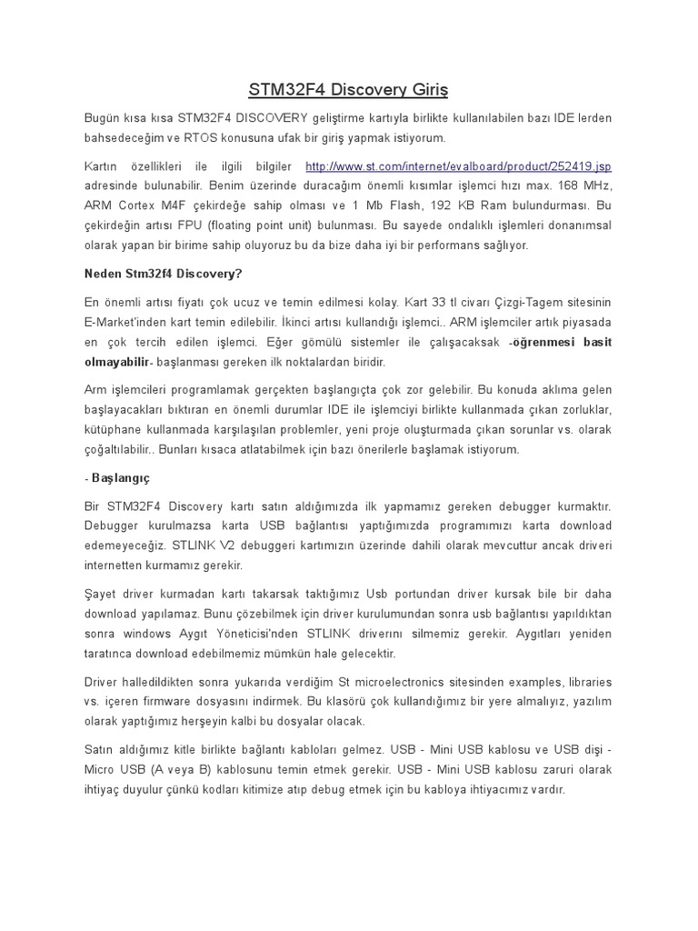 STM32F4 Discovery Giriş | PDF
