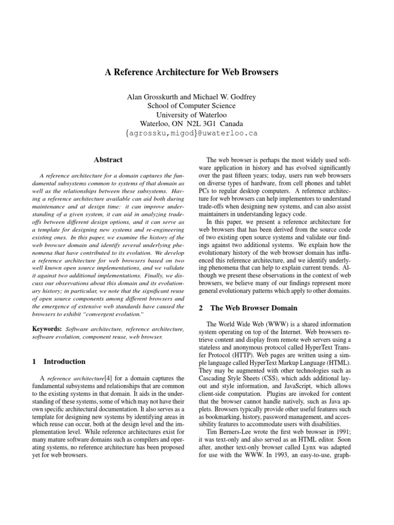 A Reference Architecture For Web Browsers | PDF | Internet Explorer ...