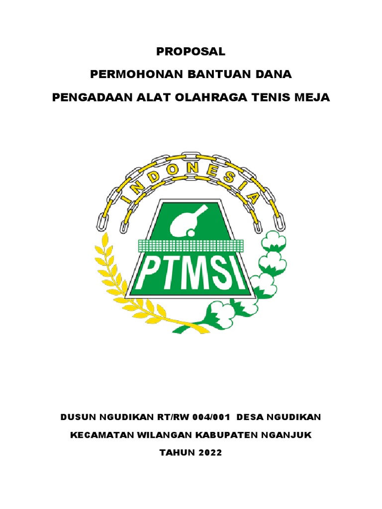 Permohonan Dana Alat Tenis Meja Ngudikan | PDF | Ilmu Sosial