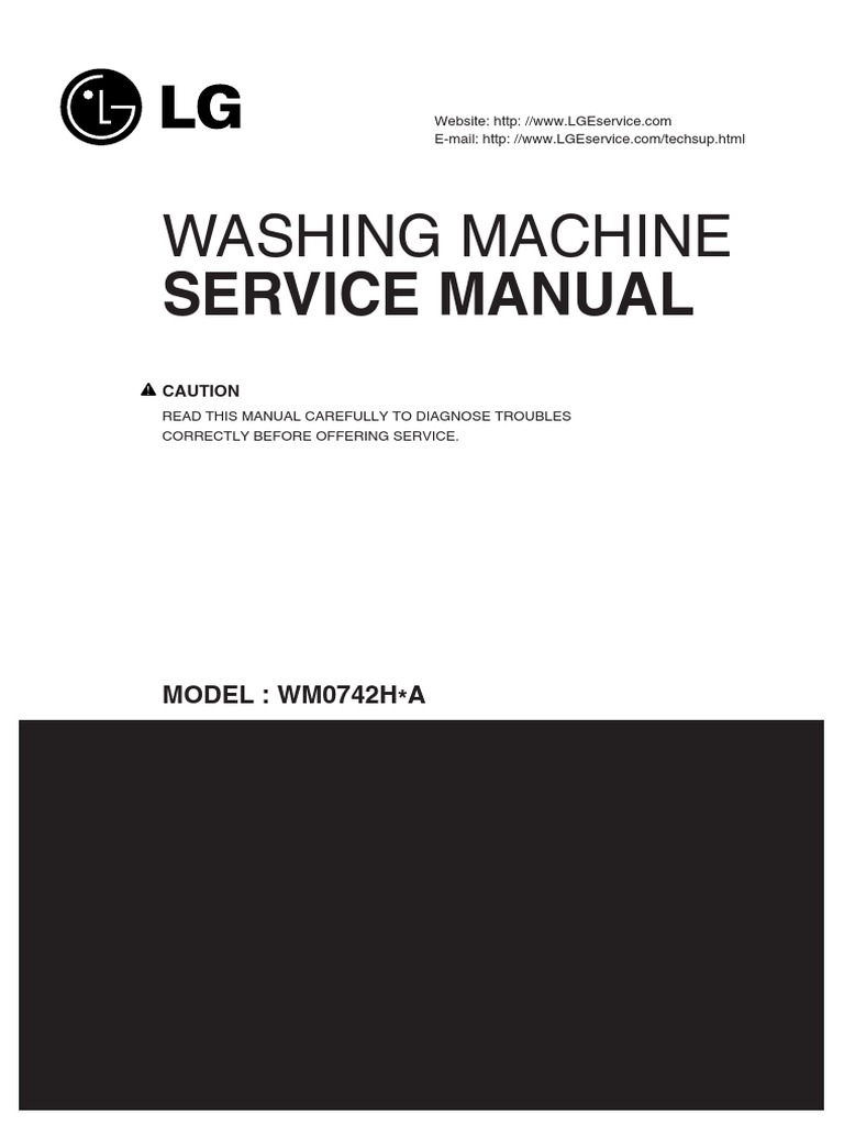 LG Steam Washer Wm0742ha Service Manual | PDF