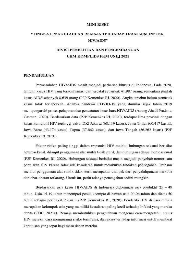 Mini Riset Divisi Litbang 2021 | PDF