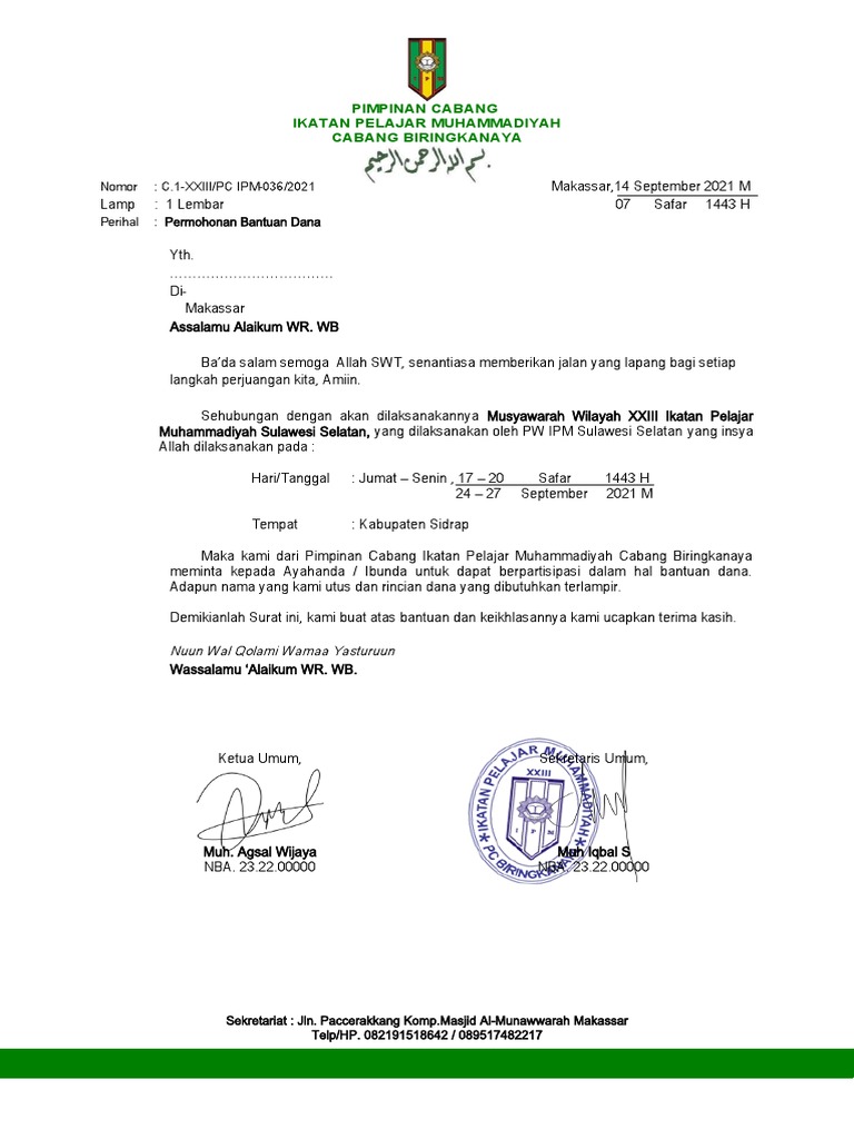 Permohonan Dana PFP 1 | PDF