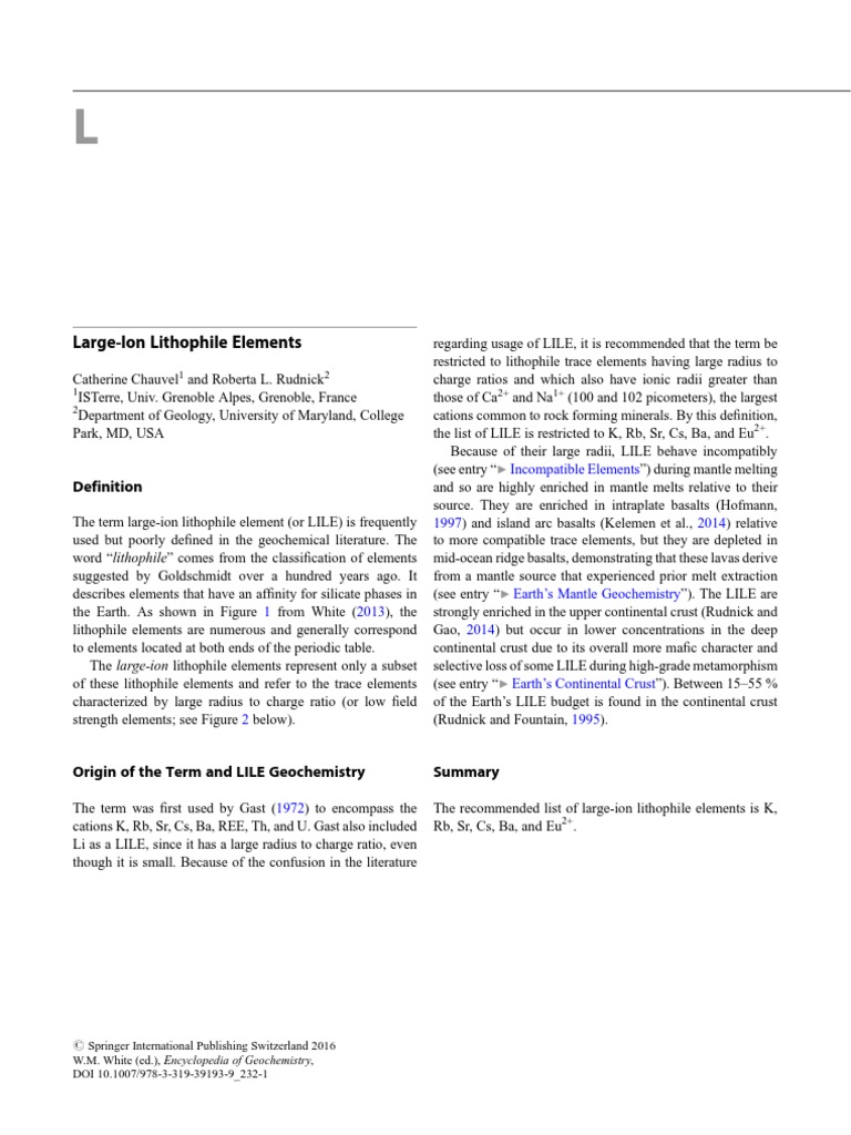 Understanding Large-Ion Lithophile Elements | PDF | Magma | Basalt