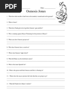 Osmosis Jones: Movie Study Guide | PDF | Medical Specialties | Biology