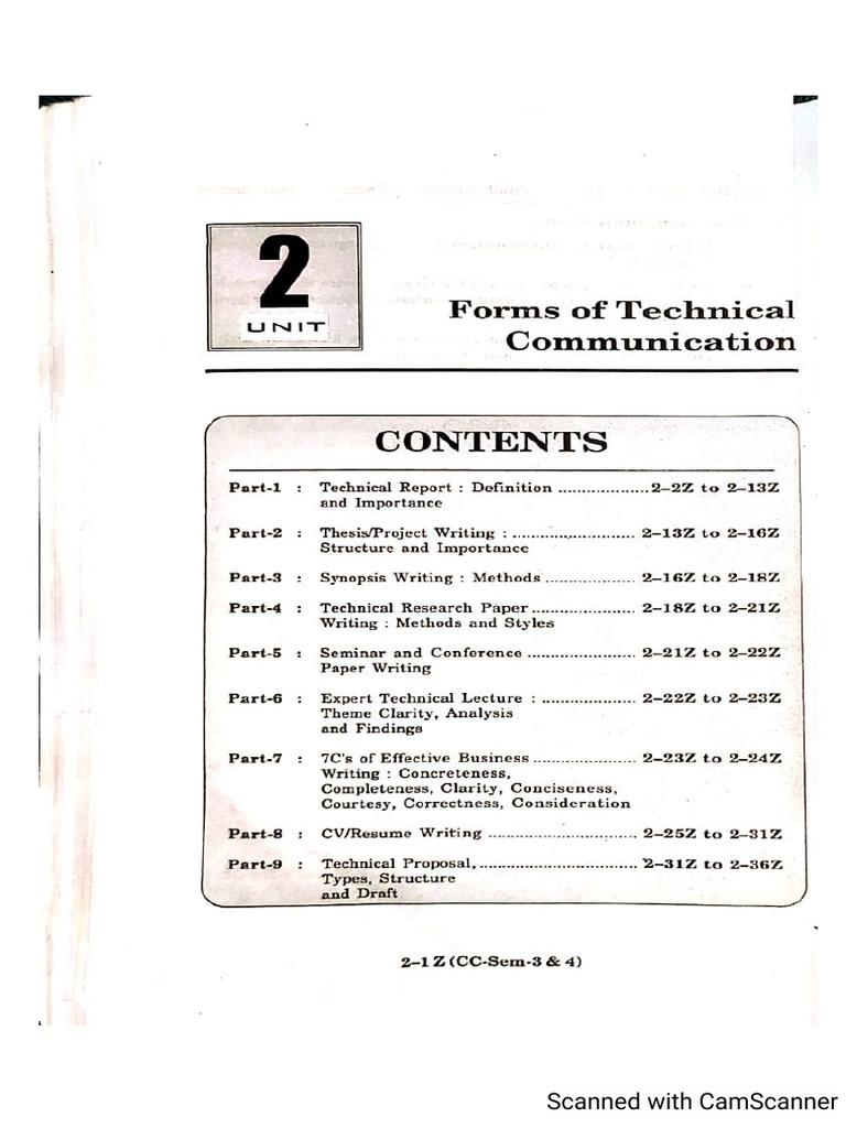 TECHNICAL COMMUNICATION Unit 2 | PDF