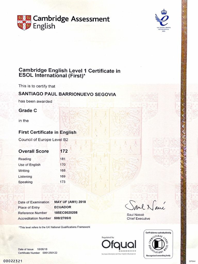 Certificado FCE | PDF