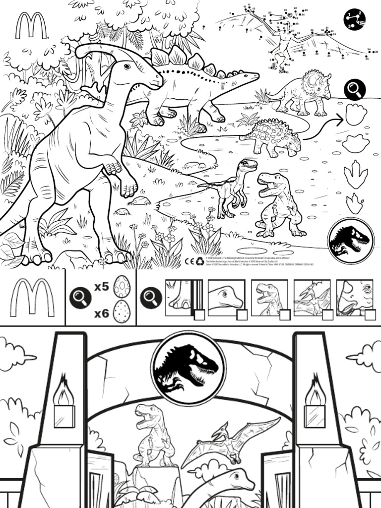 Creative Play Activity Sheet Jurassic World 2020 | PDF | Restaurants ...