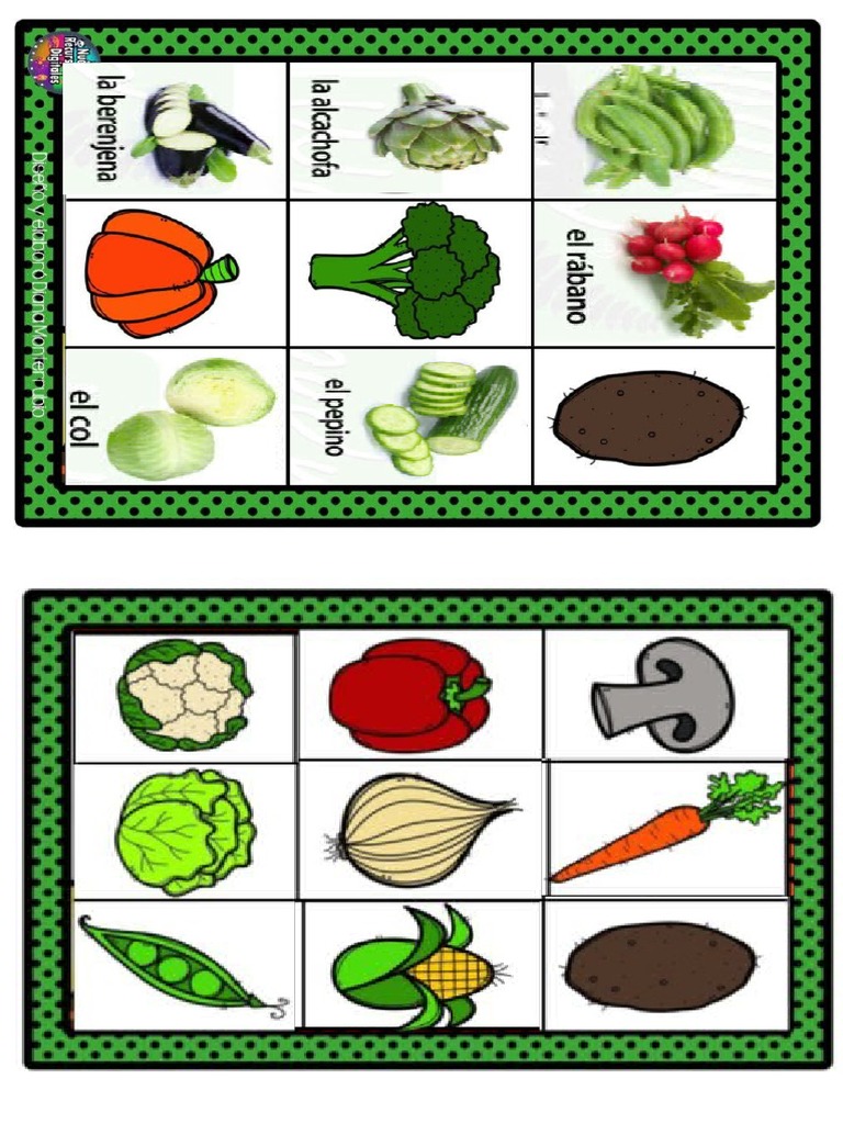 LOTERIA Verduras | PDF